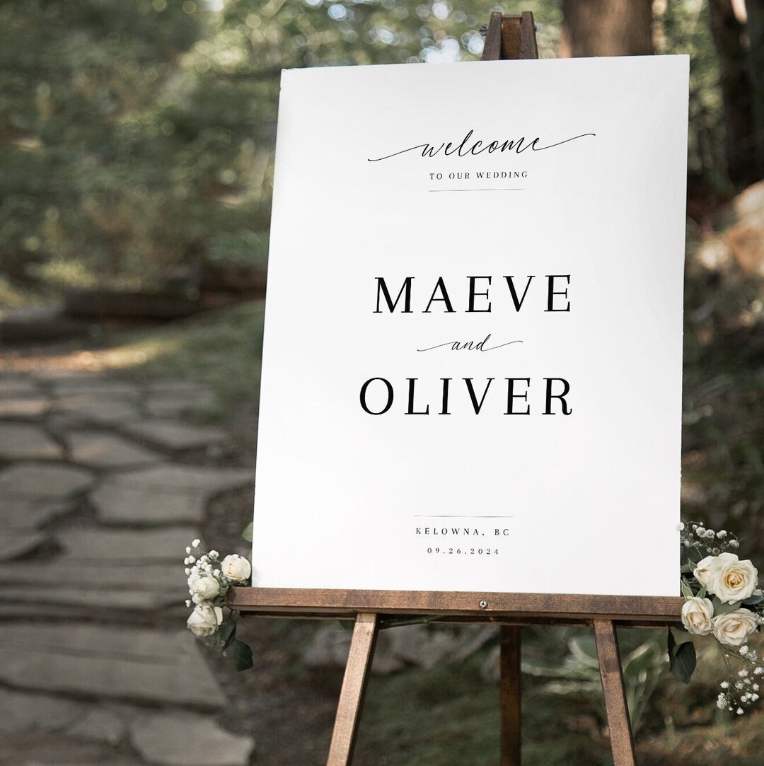 Minimalist Wedding Welcome Sign Template, Modern Welcome Sign ...