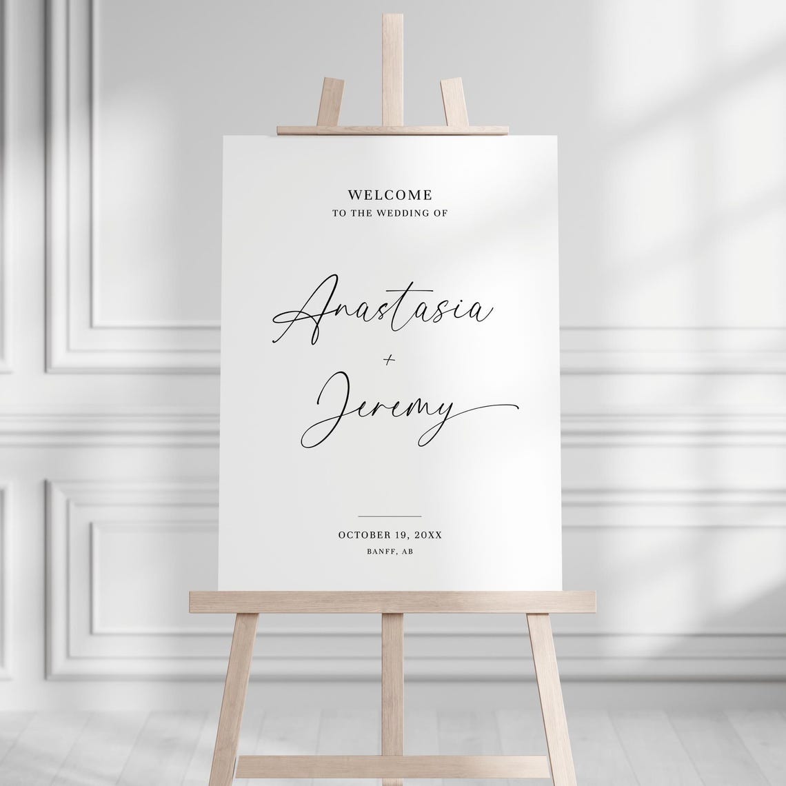 Minimalist Wedding Welcome Sign, Simple Wedding Welcome Sign, Large ...
