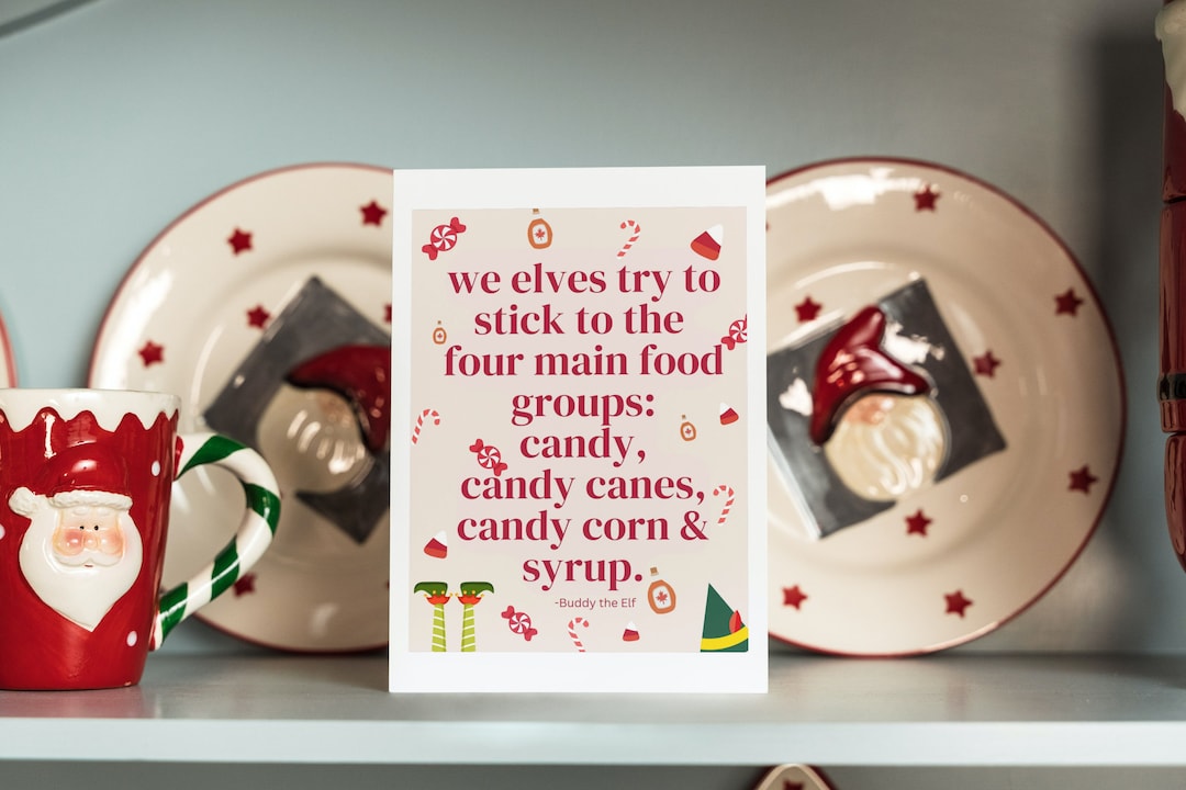 Elf Four Main Food Groups Quote Print digital Download - Etsy