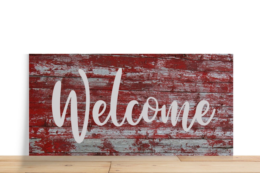 Everyday Wreath Sign, Welcome Rectangle Metal Sign, Sign for Wreath ...