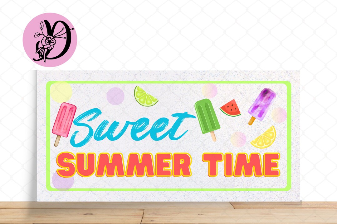 Popsicle Wreath Sign, Sweet Summertime Rectangle Metal Sign, Sign for ...