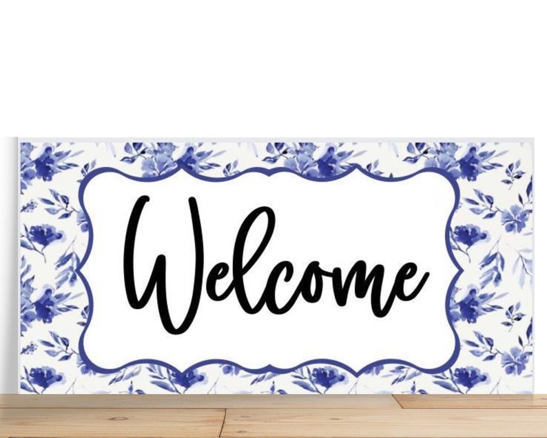 Welcome Wreath Sign Welcome Rectangle Metal Sign Sign for - Etsy