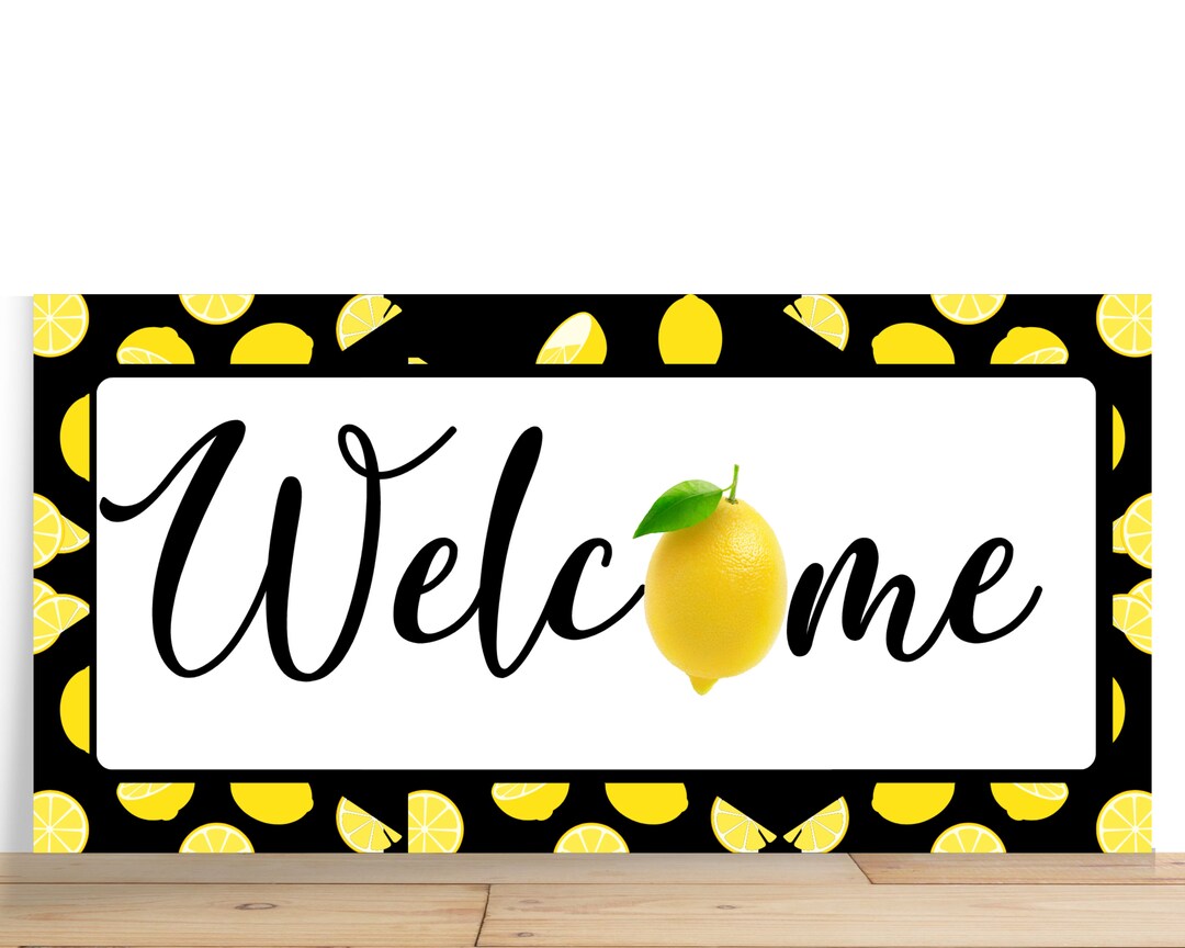 Lemon Wreath Sign, Welcome Lemon Wreath Sign, Summer Wreath Sign ...