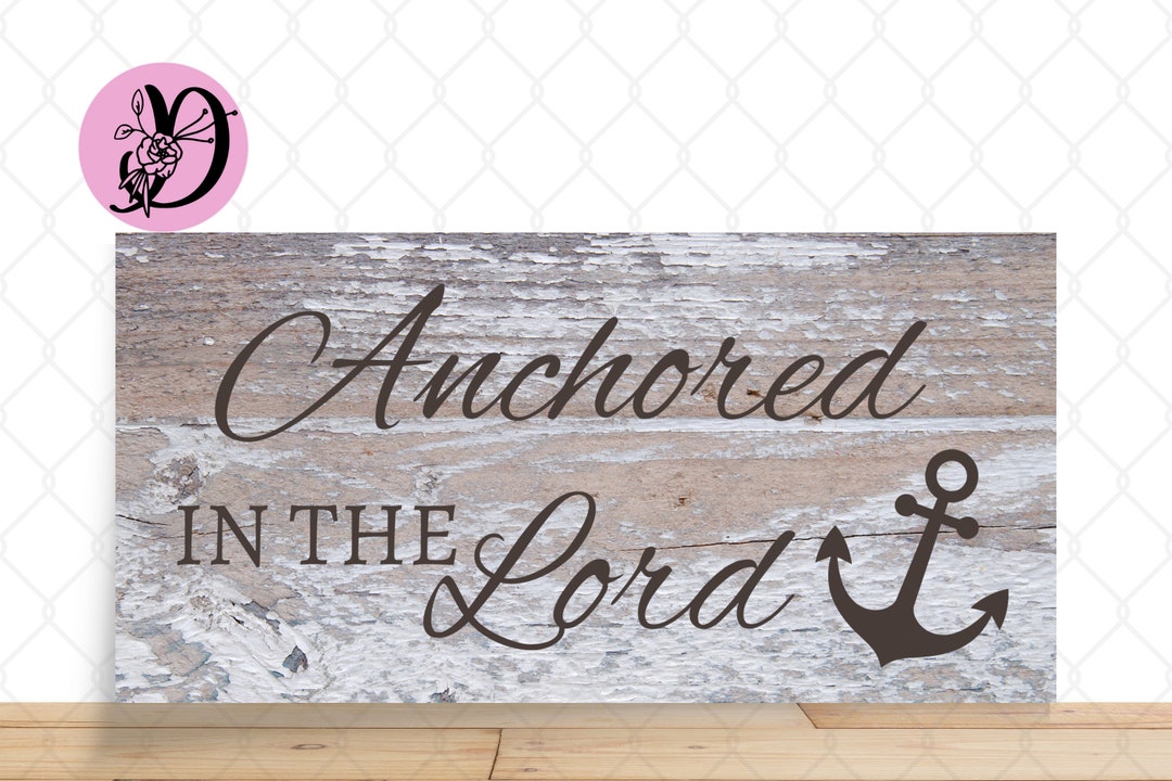 Religious Wreath Sign, Anchored to the Lord Rectangle Metal Sign, Sign ...