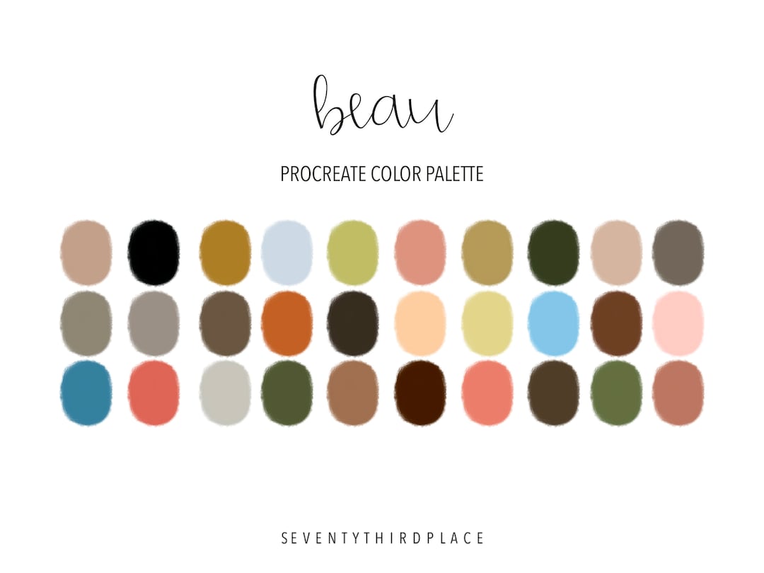 Procreate Color Palette | Beau - Etsy
