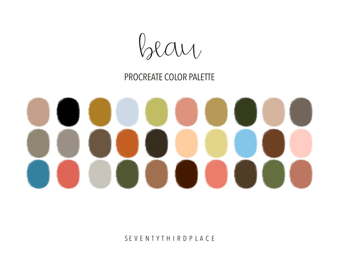 Procreate Color Palette | Beau - Etsy