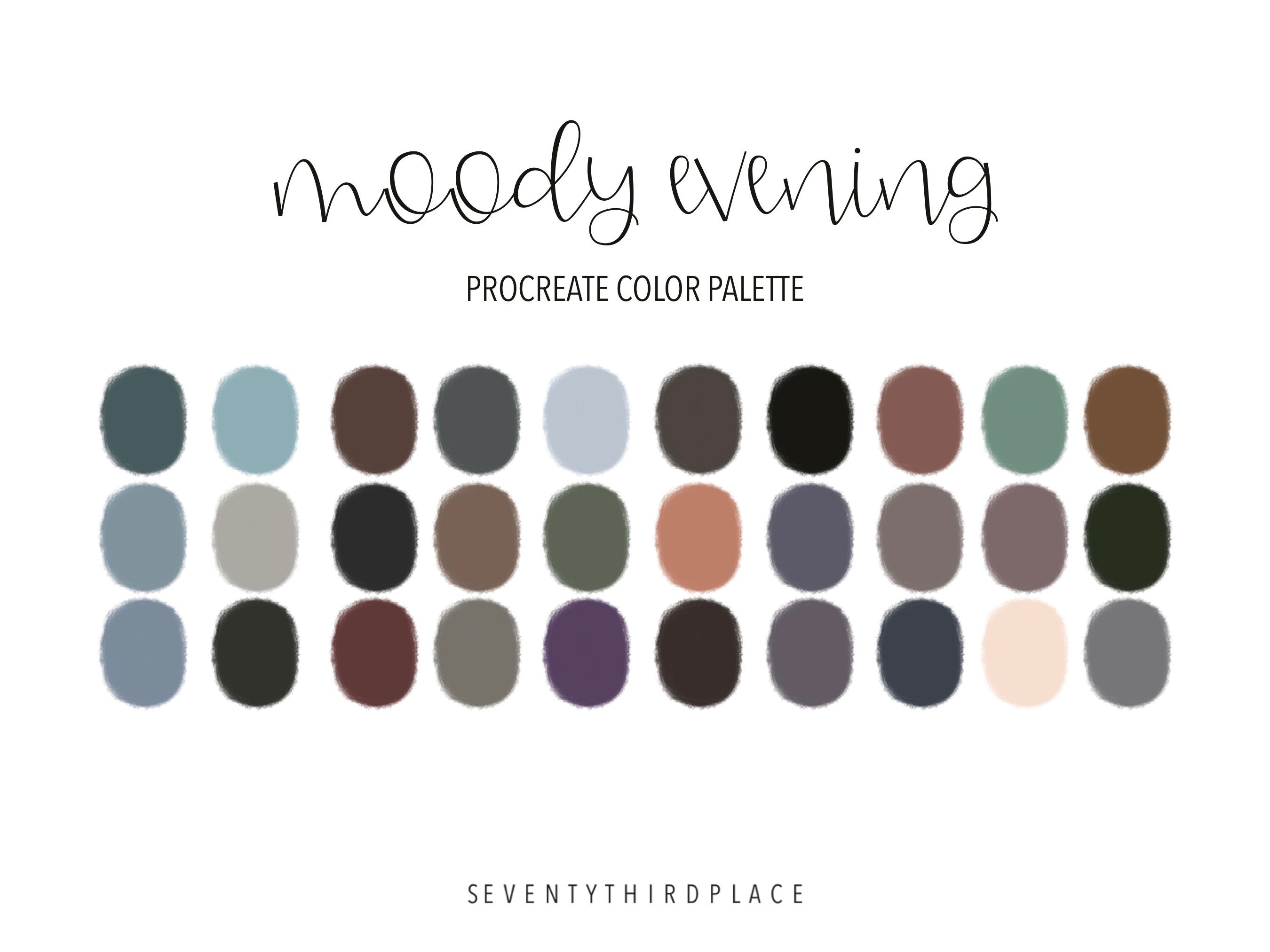 Procreate Color Palette | Moody Evening - Etsy