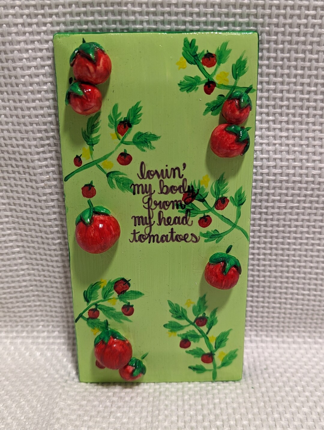 Hand Painted 3D Decorative Tomato Tile - Wall or Fridge Decor - Unique ...