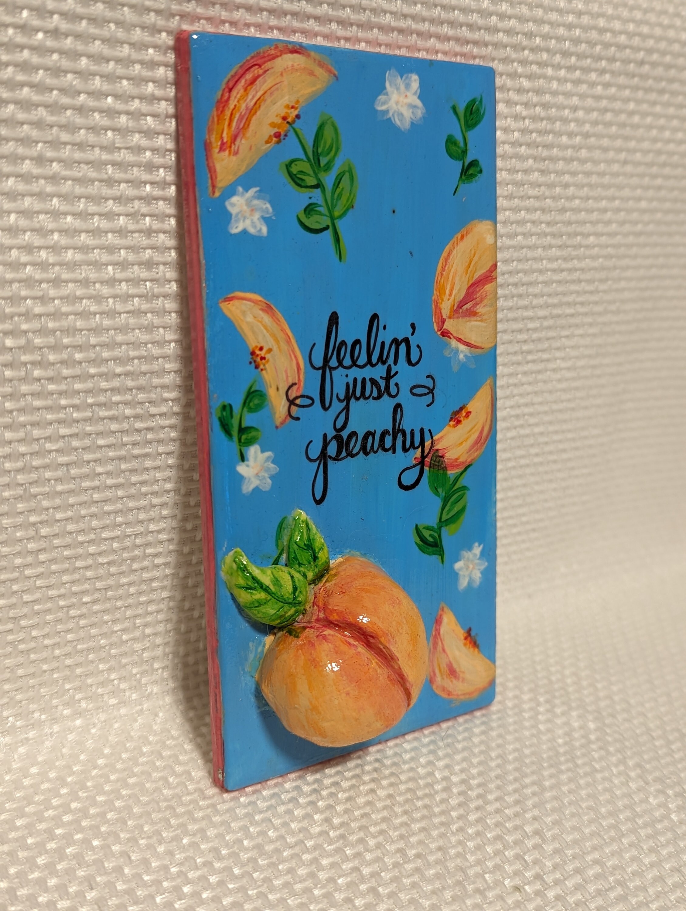 Hand Painted 3D Peaches Tile Wall / Fridge Art Unique Gift - Etsy