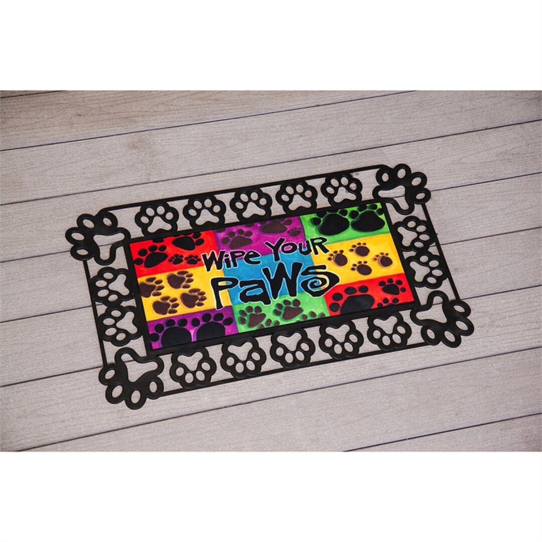 New Decorative paw Prints Mat Tray and New wipe Your Paws Mat Insert ...
