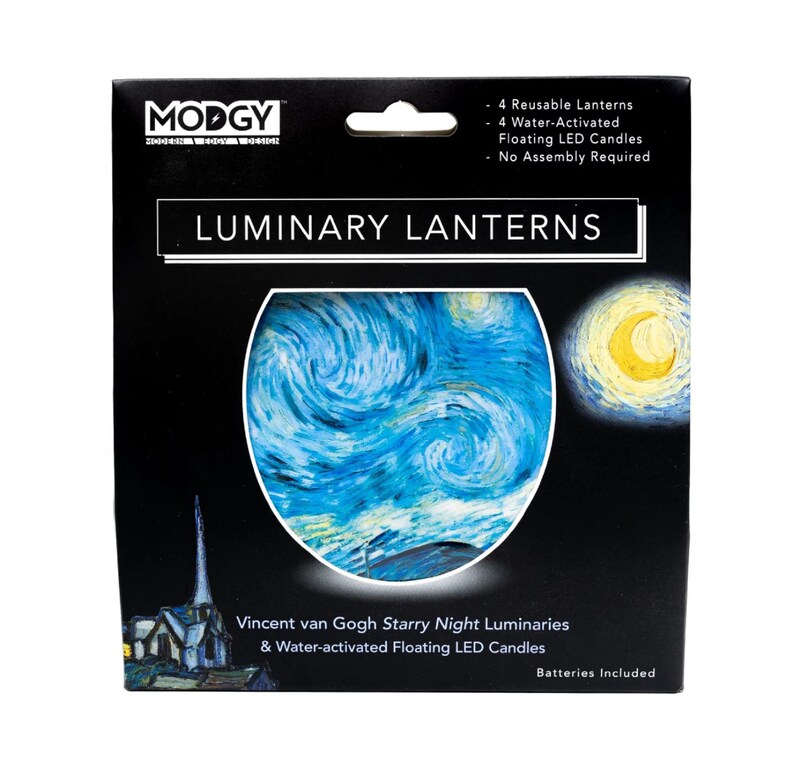 Vincent Van Gogh Starry Night Luminaries Set of 8 (4 Luminaries & 4 Tea ...