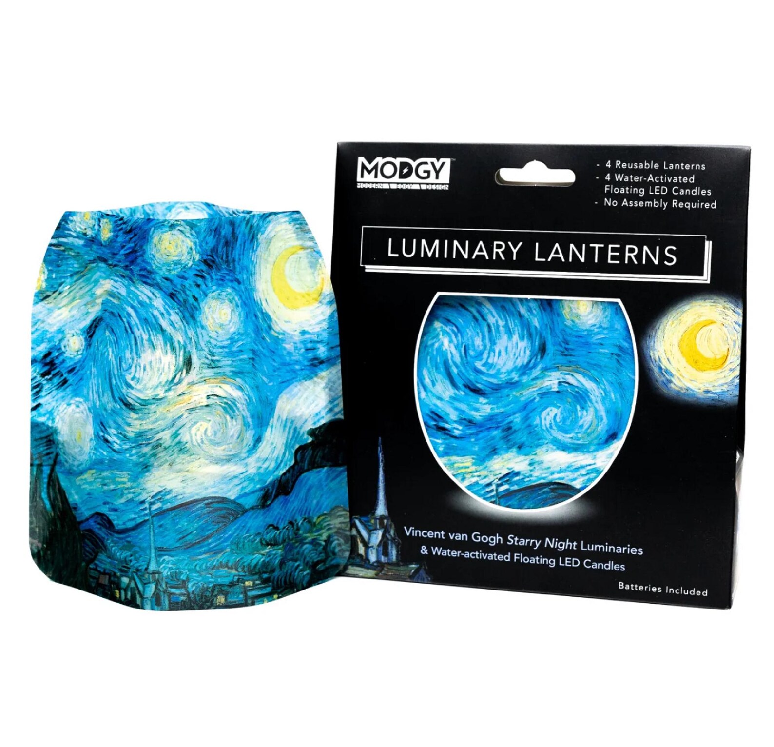 Vincent Van Gogh Starry Night Luminaries Set of 8 (4 Luminaries & 4 Tea ...