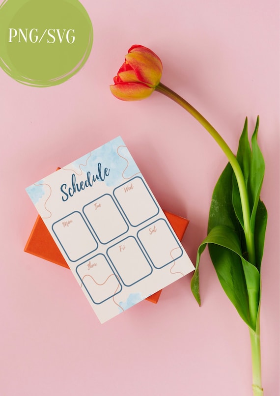 Weekly Schedule Template SVG / PNG Visual Schedule - Etsy UK