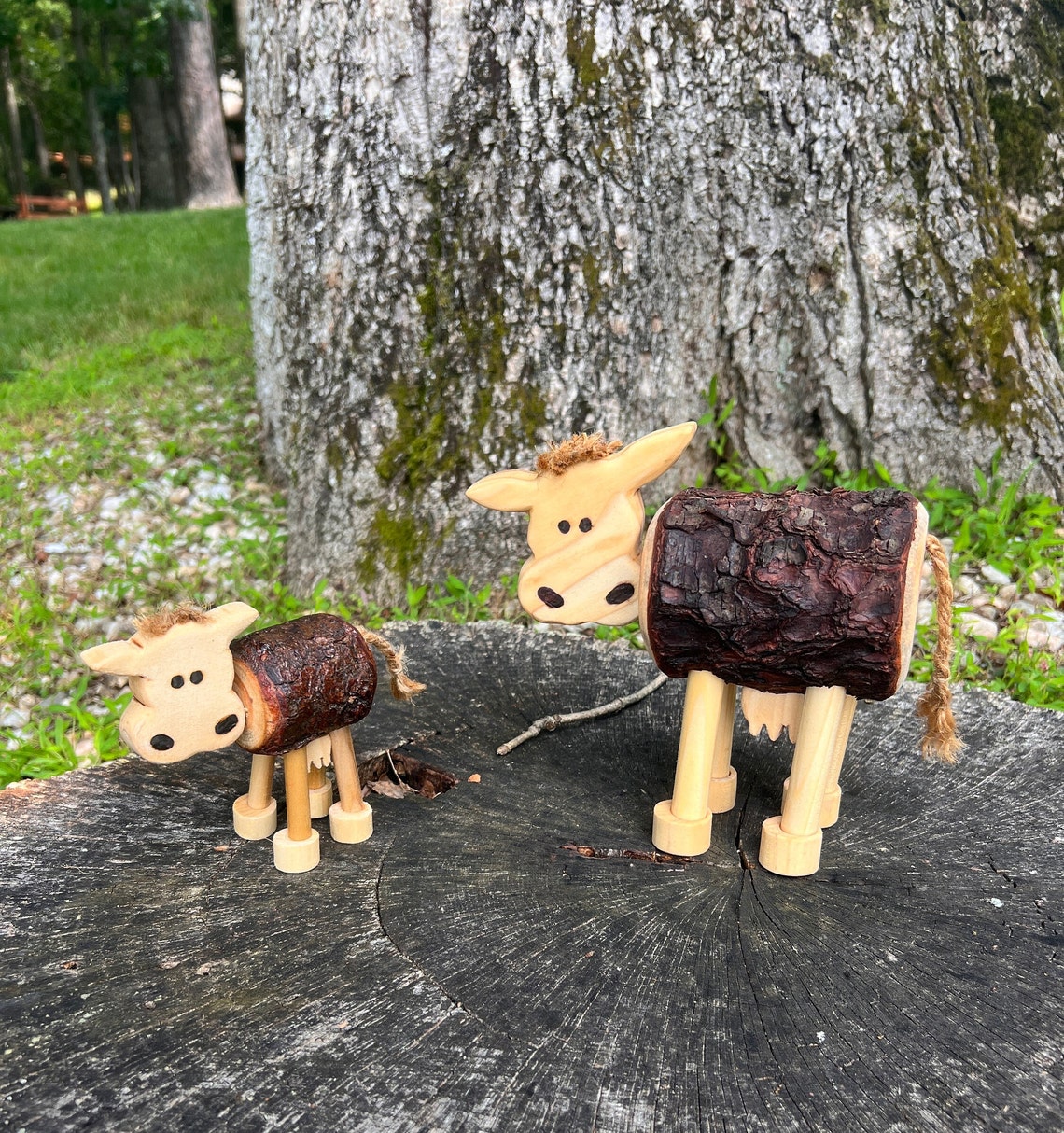 Hand-crafted Cows Decor, Rustic Farmhouse Cow Decor Set, Primitive ...