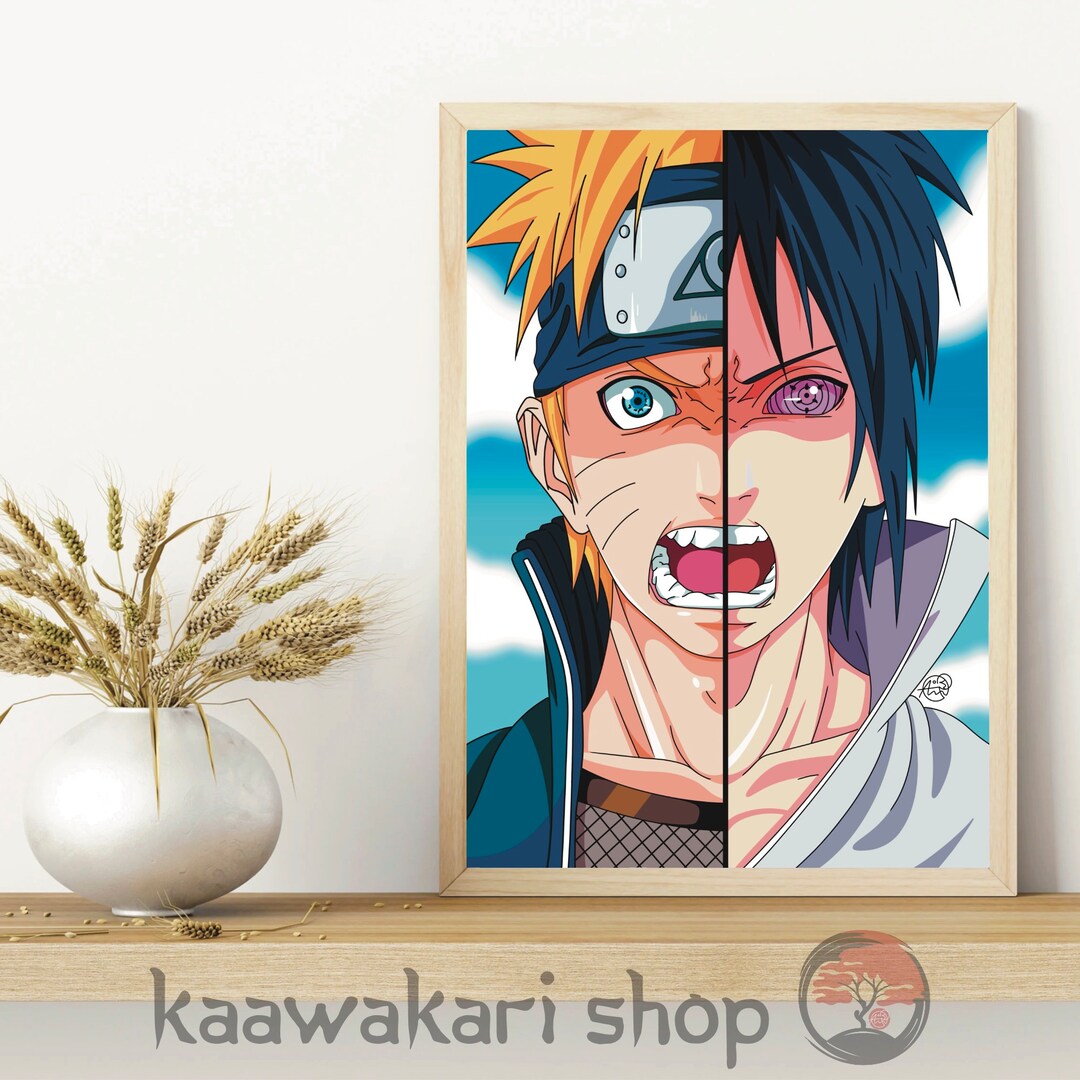 Naruto and Sasuke Naruto - Etsy
