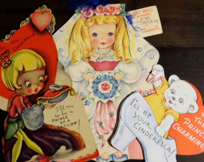 3 Vintage Cinderella Cards - Etsy