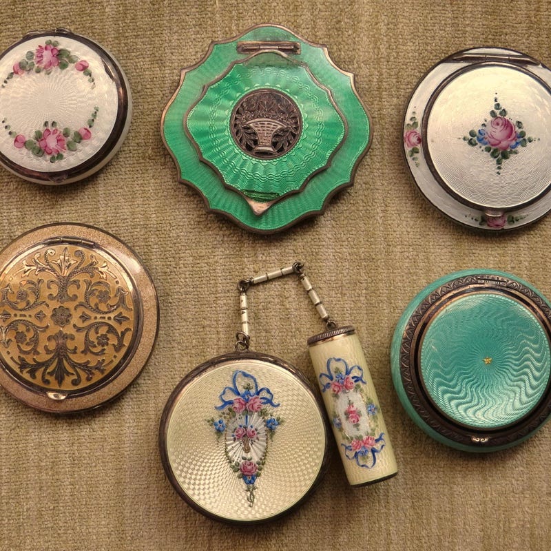 French Enamel Compact - Etsy