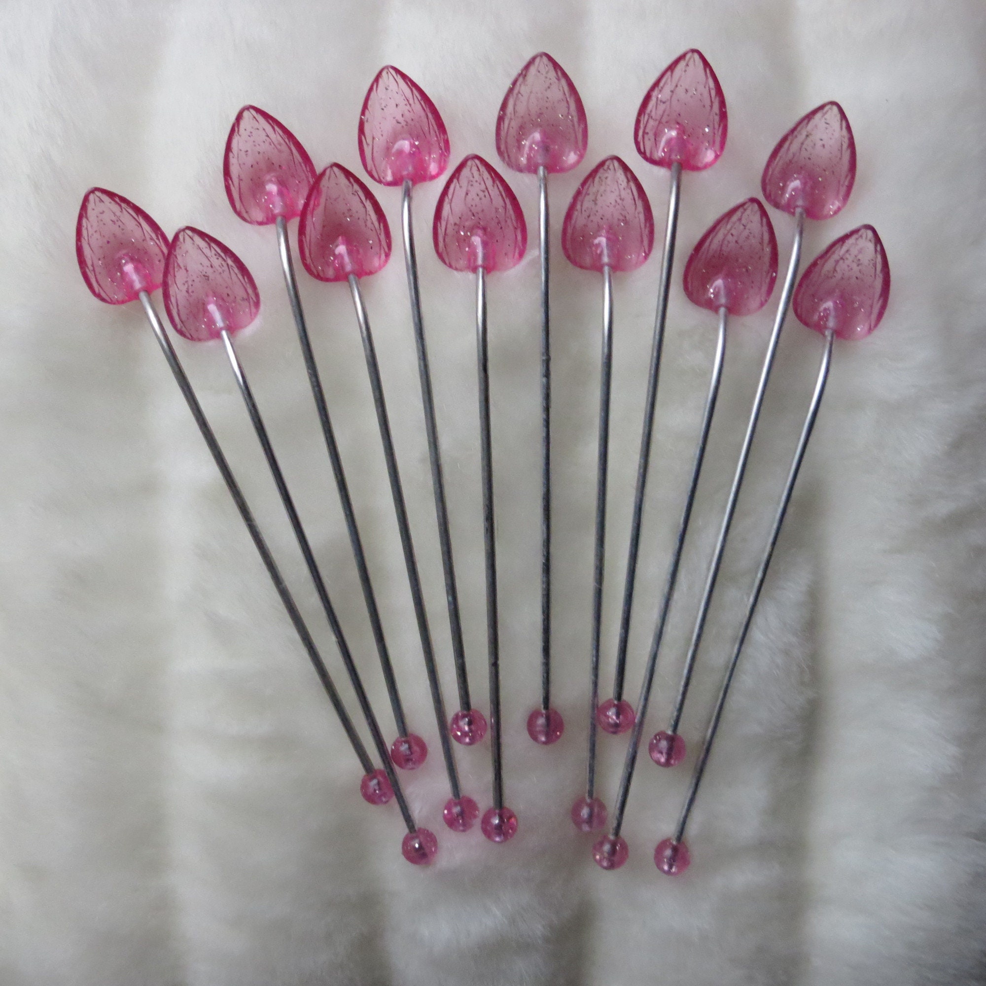 Vintage Pink Glitter Plastic Drink Stirrer Spoons - Etsy