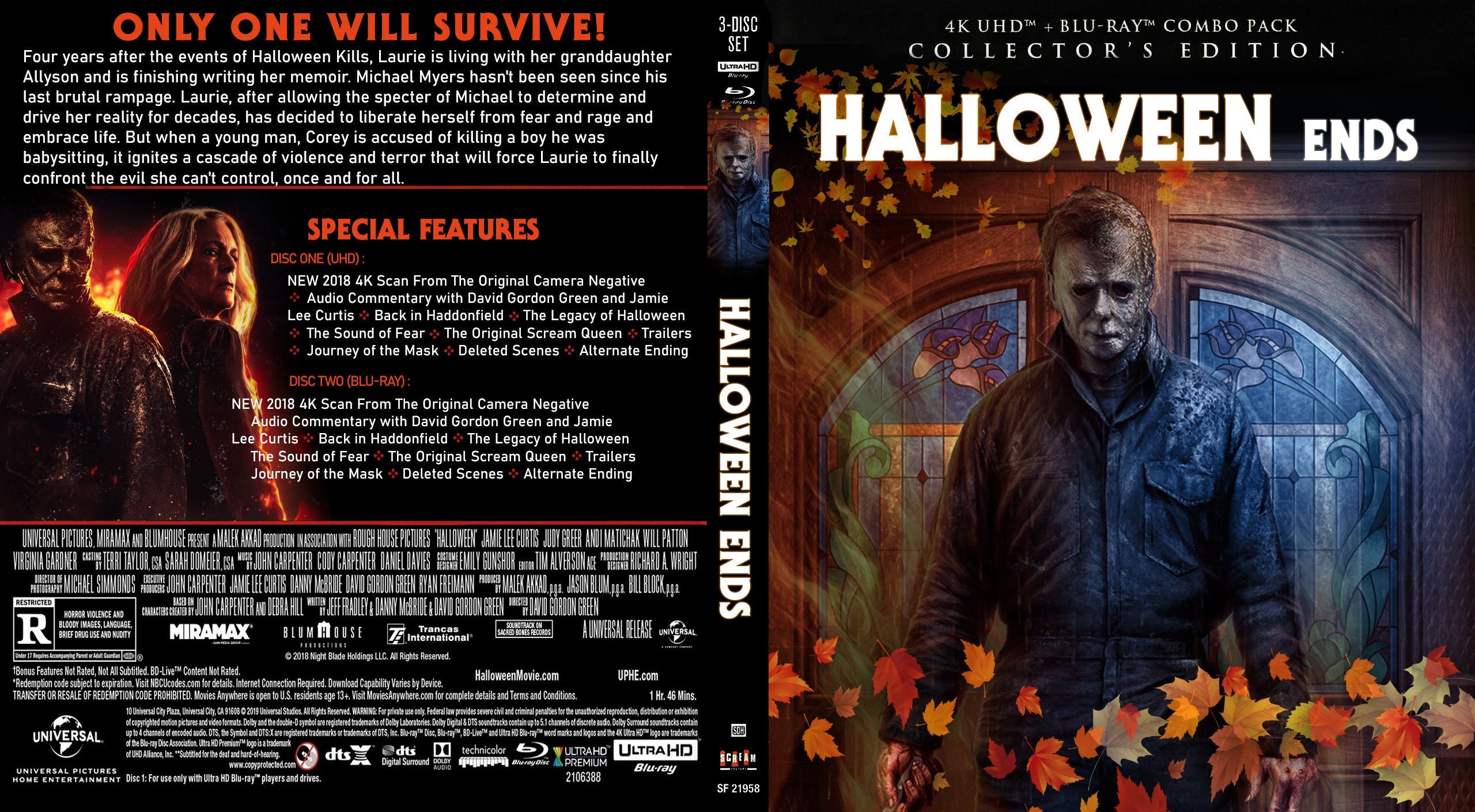 Custom Halloween Ends 4K Cover TÉLÉCHARGER Scream Factory - Etsy France
