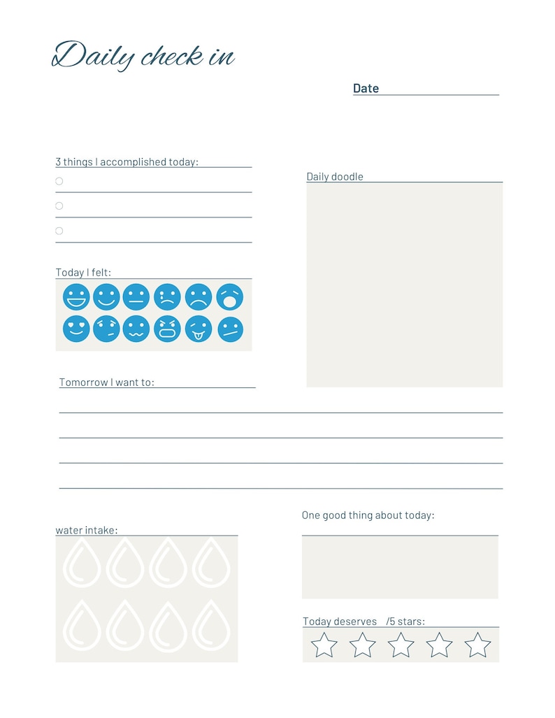 Mental Health Daily Check-in - Etsy Mental Health Daily Check-in - Etsy