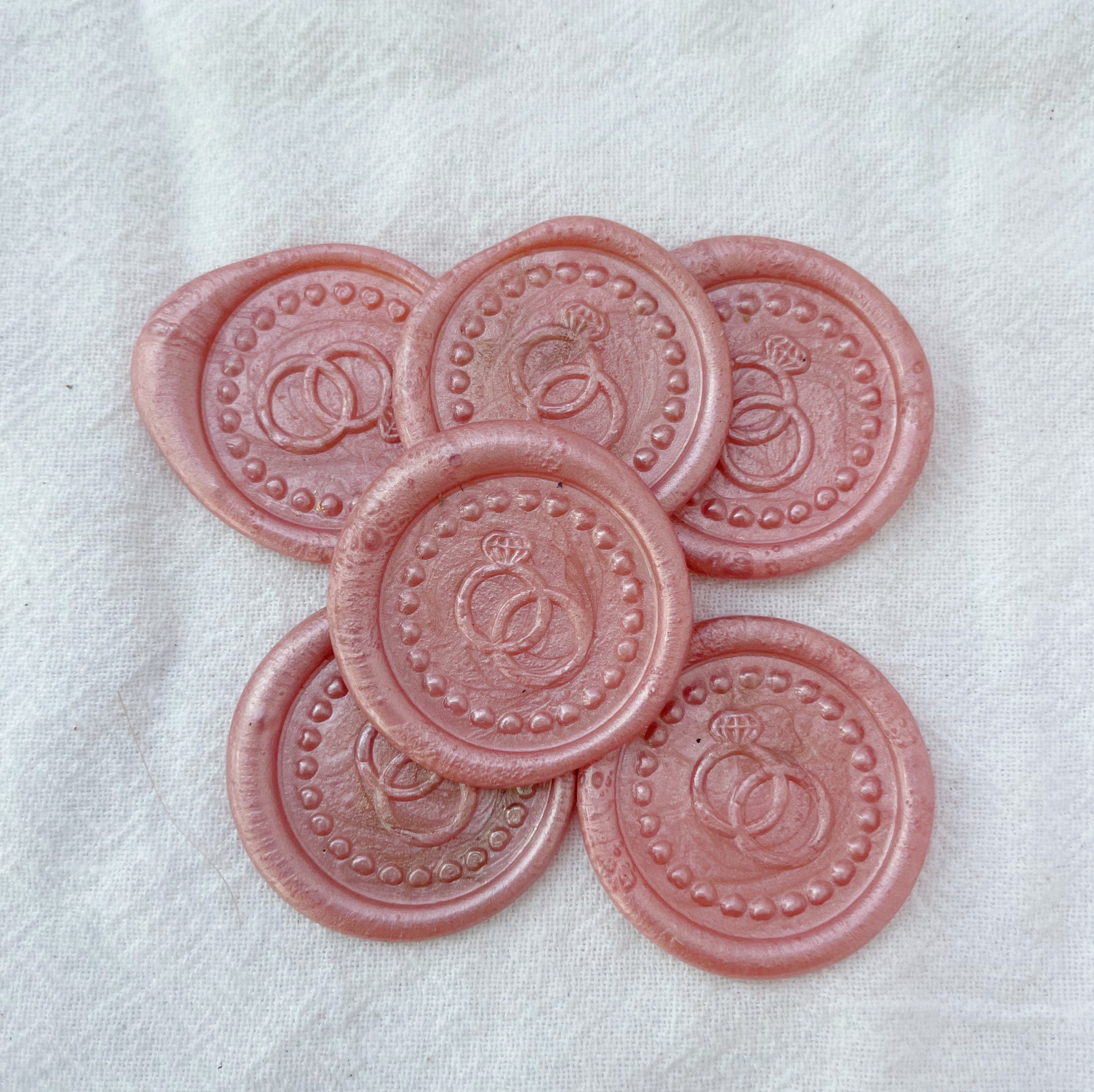 Wedding Invitation Seal, Blush Wedding Place Card, Rings Wax Seal Stamp ...