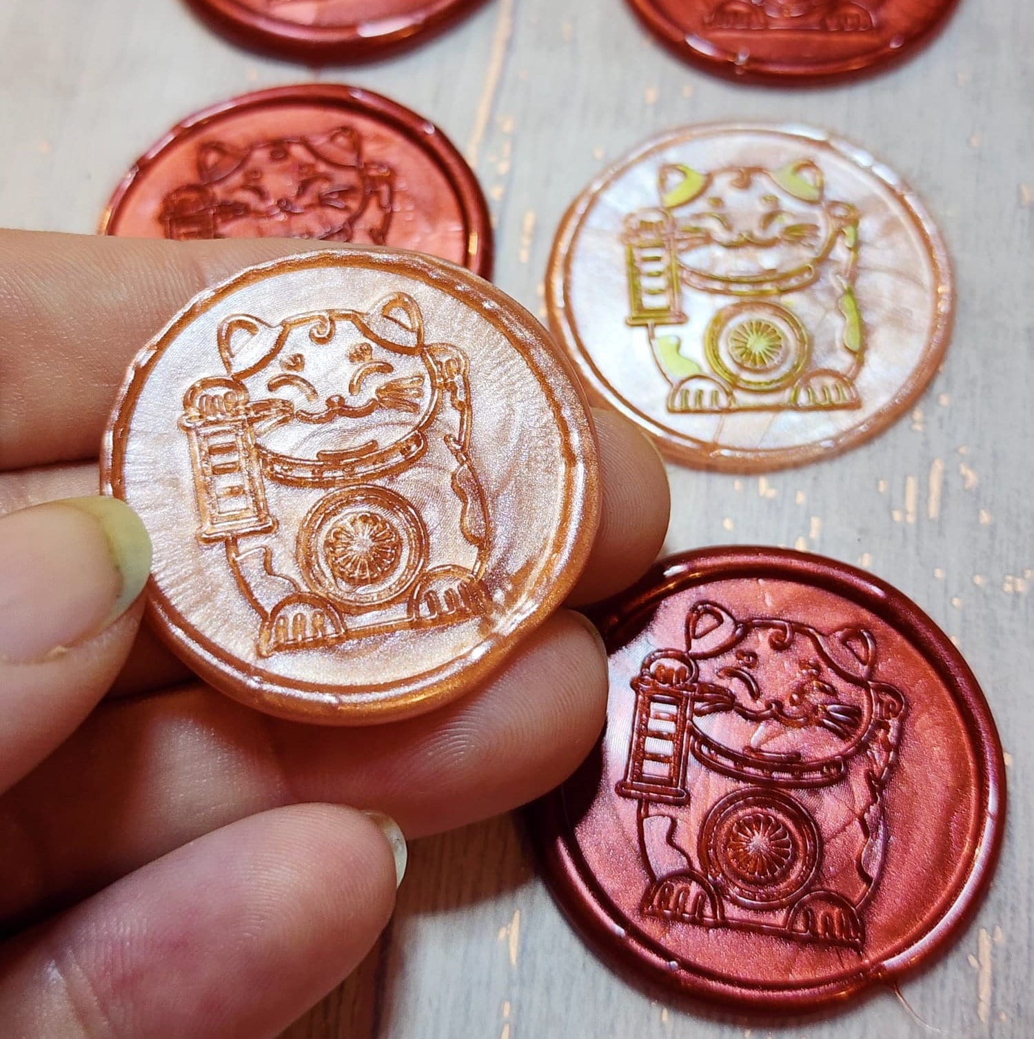 Lucky Cat Seal, Chinese Lucky Cat Wax Seal Sticker, Bullet Journal ...