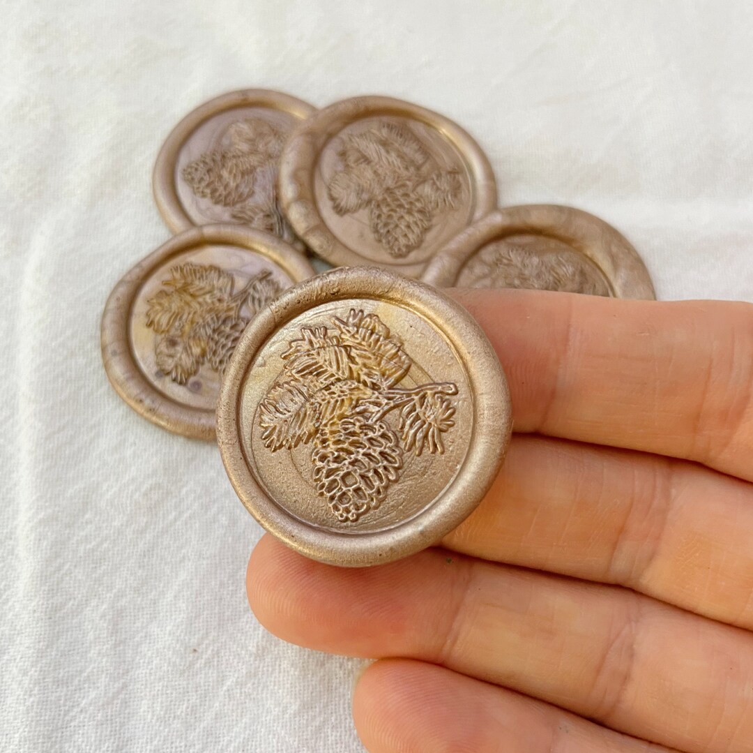 Fall Wedding Invitation Seal, Autumn Wax Seal Sticker, Pine Cone Wax ...