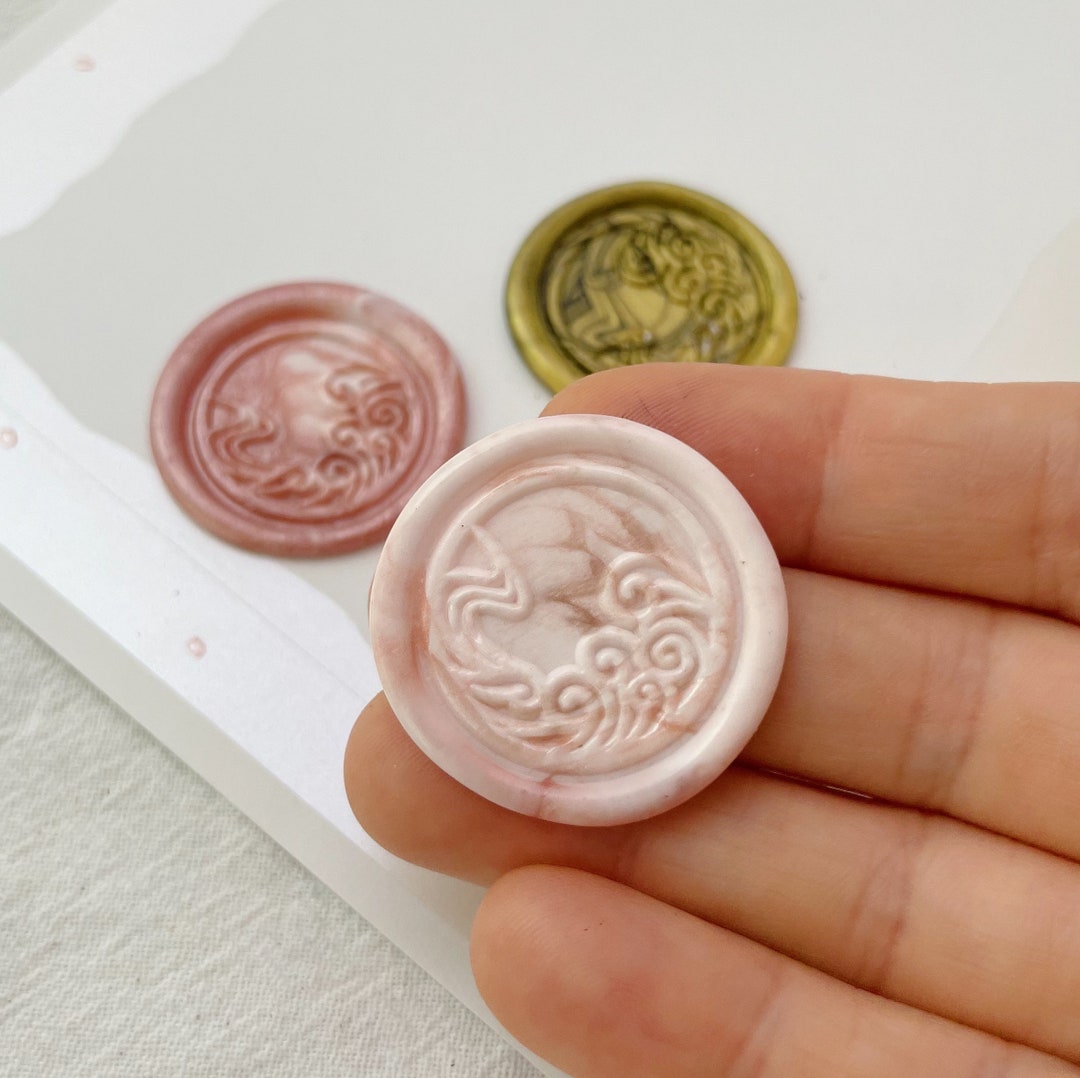 Beach Wedding Invitation Seal, Waves Wax Seal Sticker, Ocean Wax Seal ...