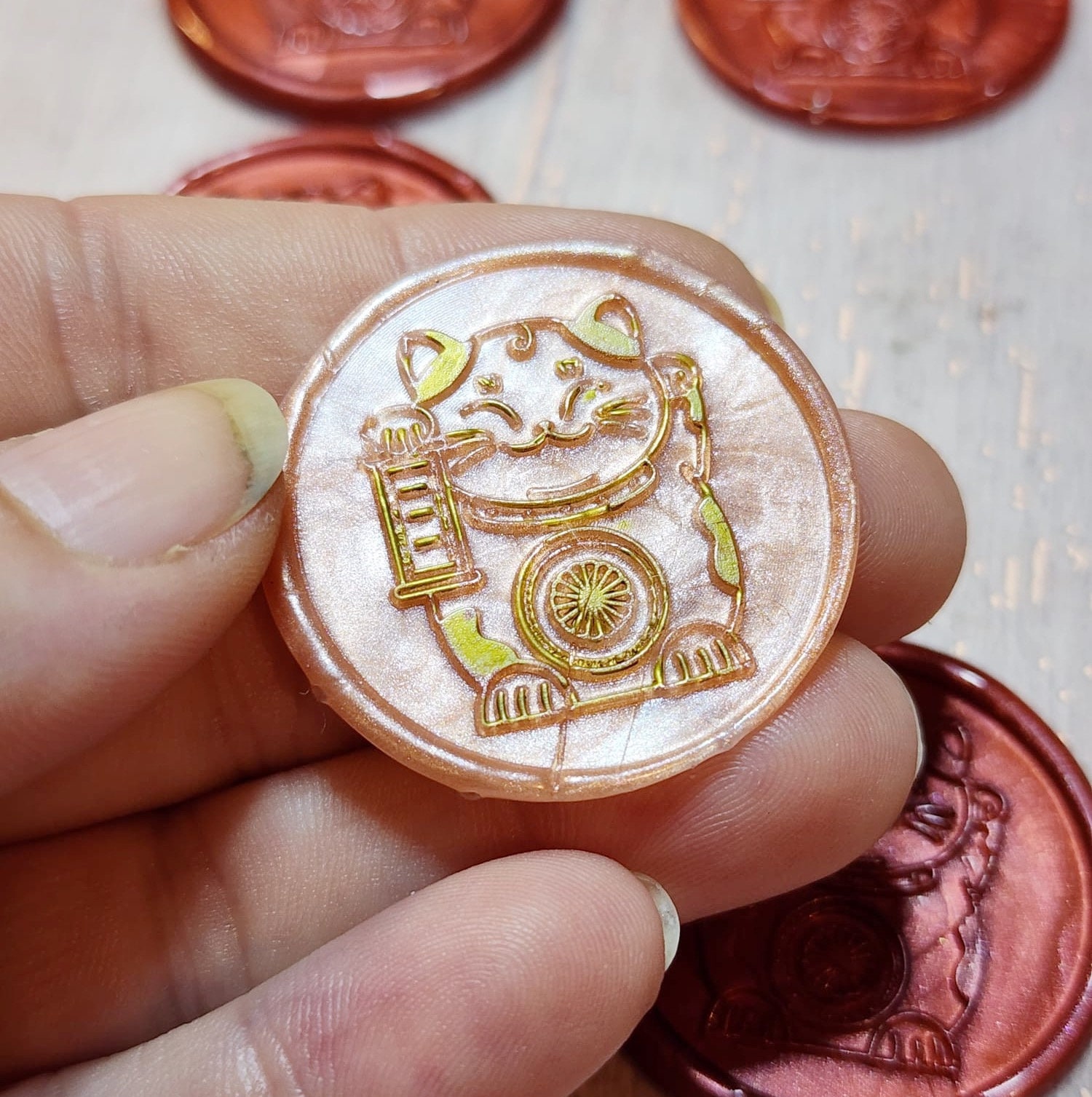 Lucky Cat Seal, Chinese Lucky Cat Wax Seal Sticker, Bullet Journal ...