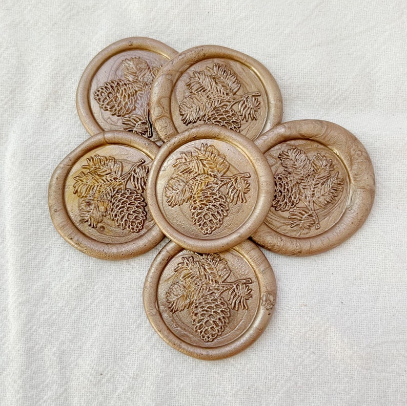 Fall Wedding Invitation Seal, Autumn Wax Seal Sticker, Pine Cone Wax ...