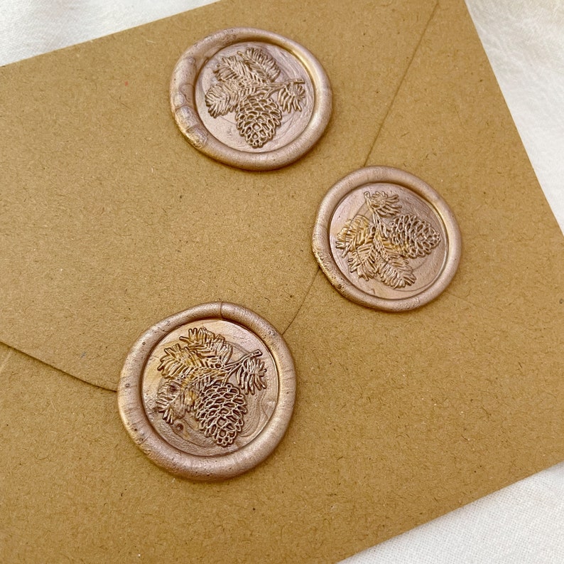 Fall Wedding Invitation Seal, Autumn Wax Seal Sticker, Pine Cone Wax ...