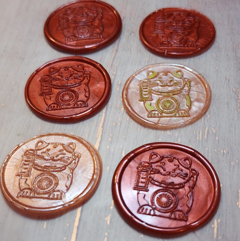 Lucky Cat Seal, Chinese Lucky Cat Wax Seal Sticker, Bullet Journal ...