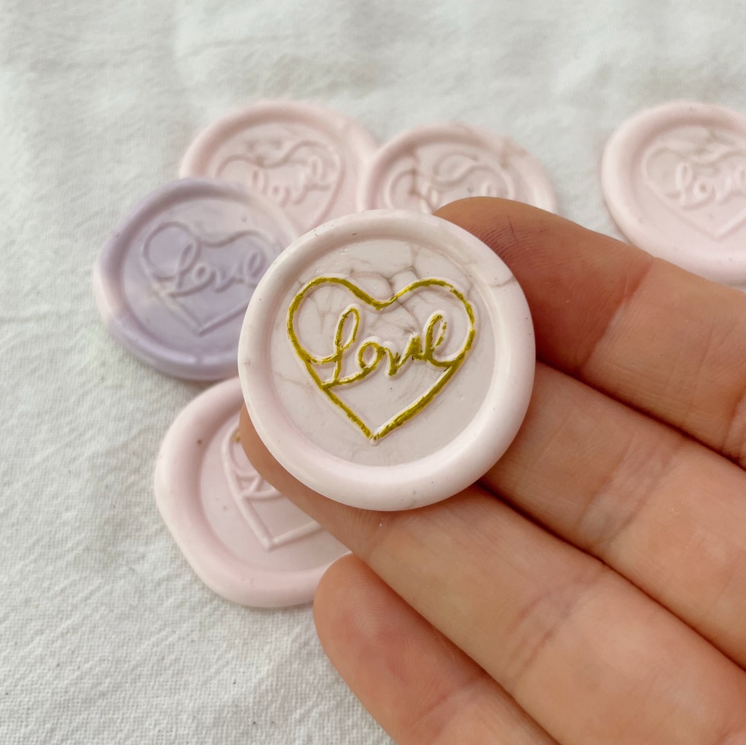 Love Seal, Wedding Wax Seal Sticker, Heart Wax Seal Stamp, Self ...