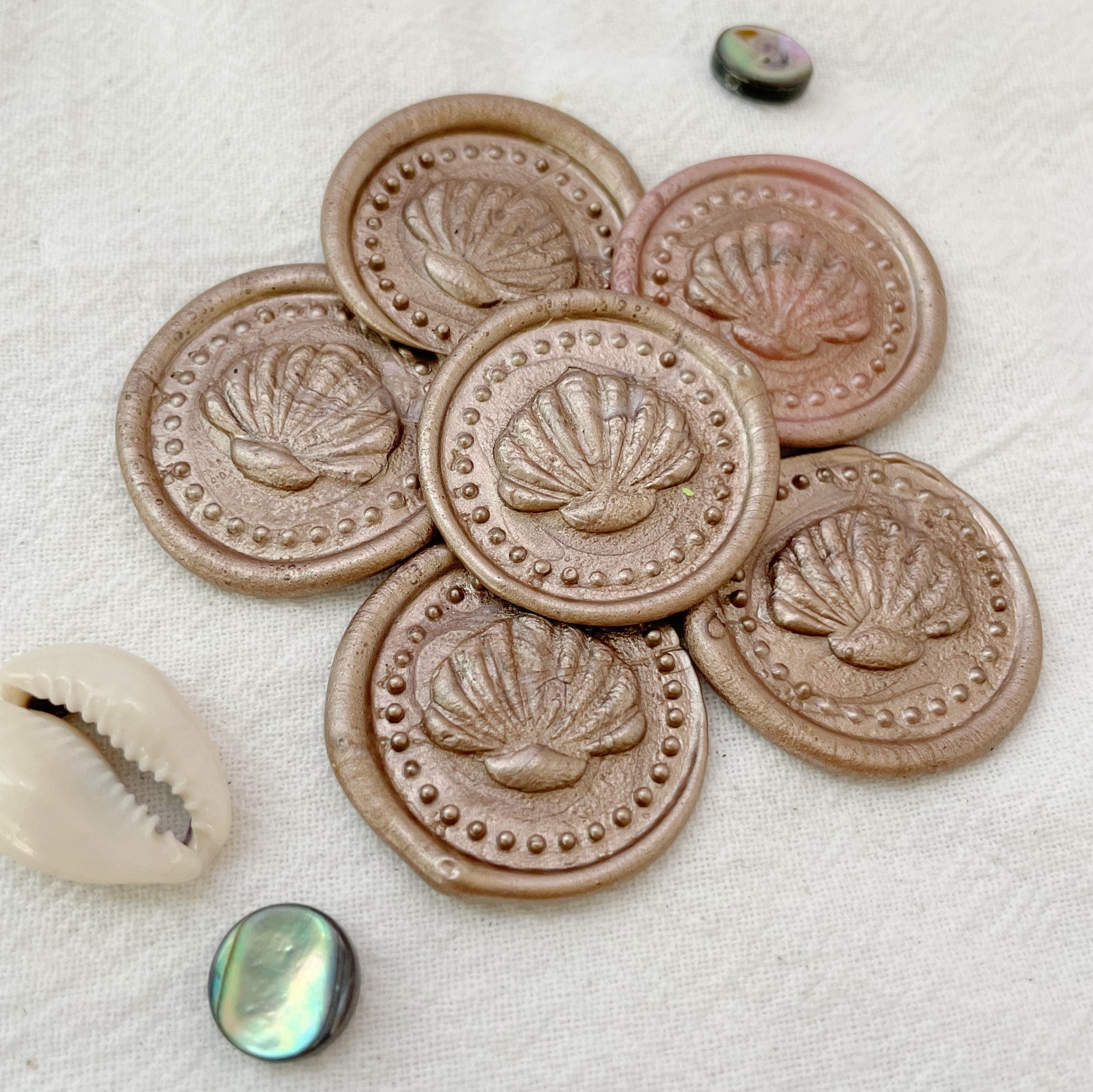 Beach Wedding Invitation Seal, Under the Sea Wax Seal Sticker, Seashell ...