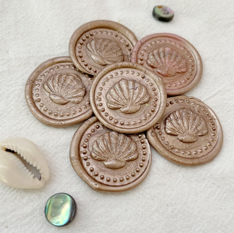 Beach Wedding Invitation Seal, Under the Sea Wax Seal Sticker, Seashell ...