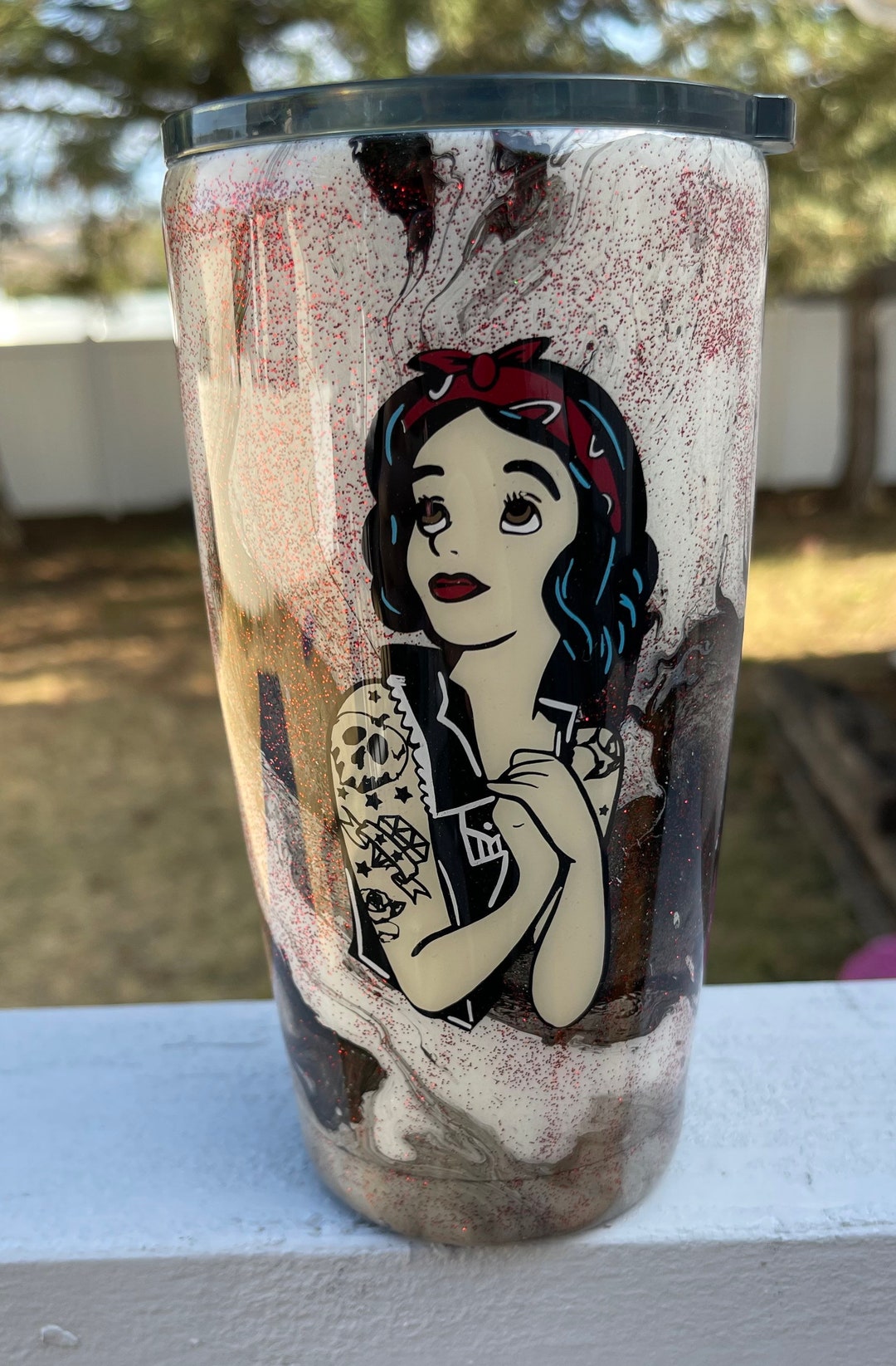 Punk Snow White Marbled Custom Hand-made Tumbler - Etsy
