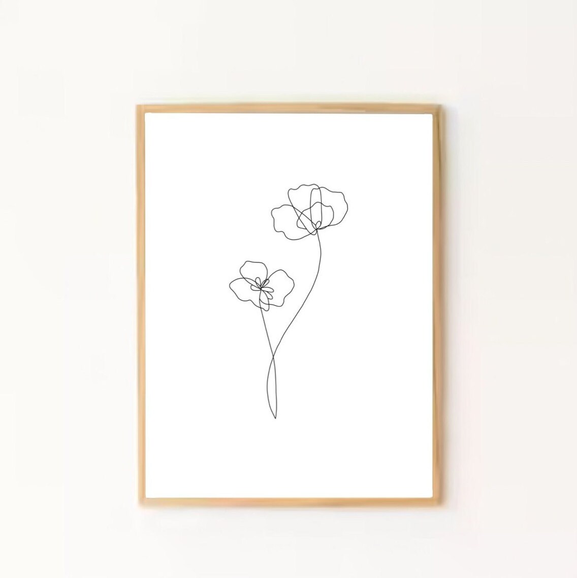 Flower Line Art, Floral Print Art, Printable Line Art, Minimalist ...