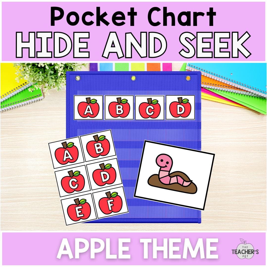 Alphabet Hide & Seek Pocket Chart Cards Bundle Learning the Alphabet ...