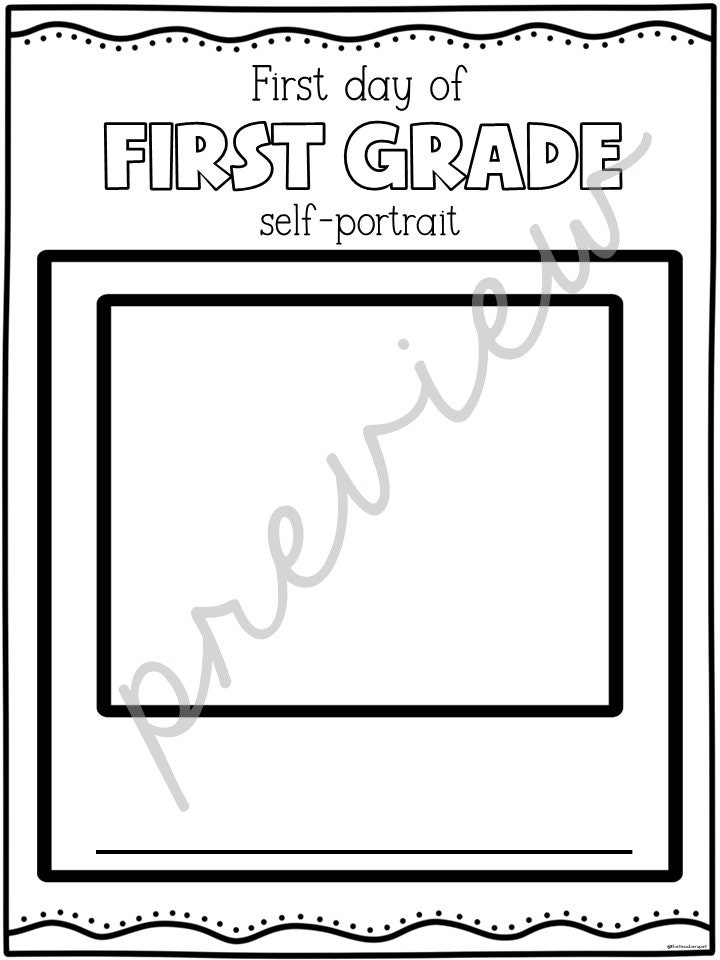 BACK TO SCHOOL Self Portrait Template First Day of School Activity for ...