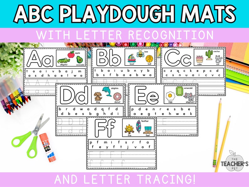 Alphabet Practice ABC Playdough Mats Letter Recognition and Letter ...