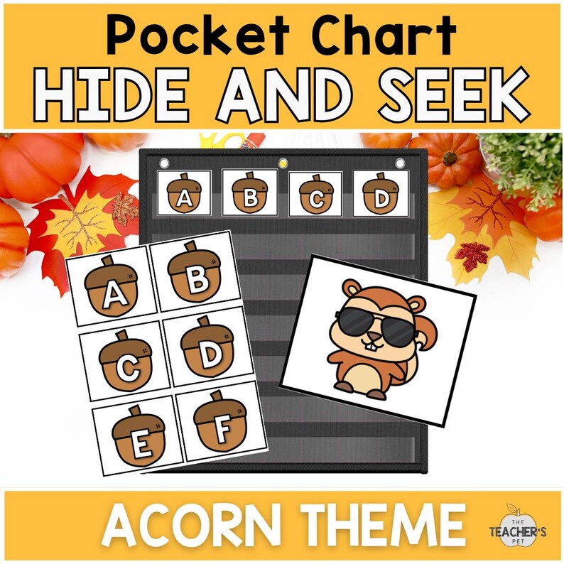 Alphabet Hide & Seek Pocket Chart Cards Bundle Learning the Alphabet ...