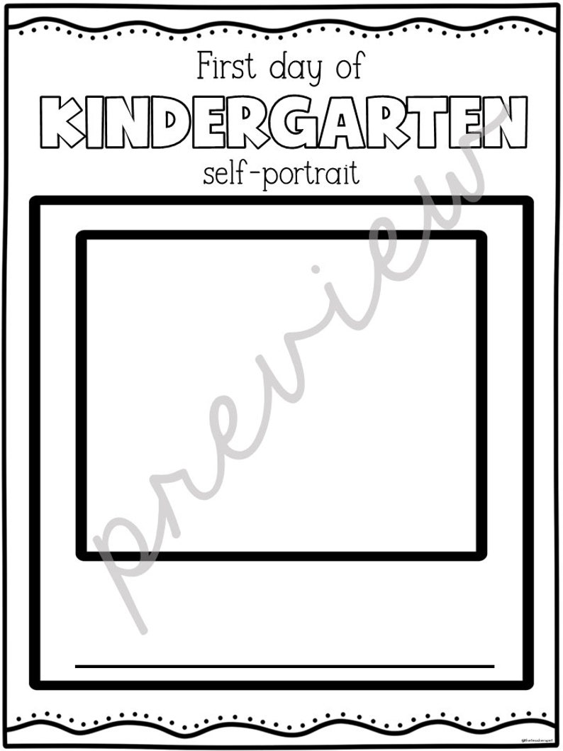BACK TO SCHOOL Self Portrait Template First Day of School Activity for ...