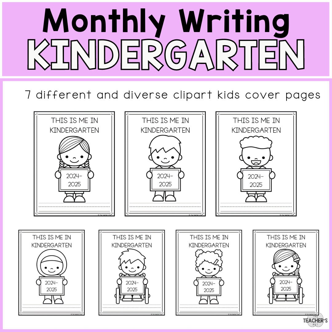 KINDERGARTEN MONTHLY WRITING | Writing and Drawing Pages for ...
