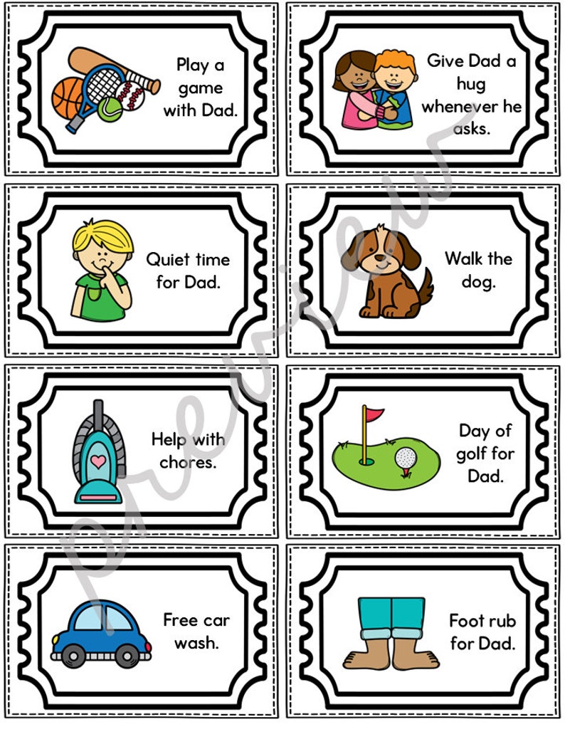 Coupon Book for Dad, Father's Day Gift From Kids, Printable Coupon Book ...