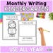 KINDERGARTEN MONTHLY WRITING | Writing and Drawing Pages for ...