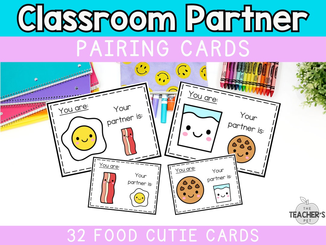 Partner Pairing Cards Pairing Students Classroom Management Strategy ...