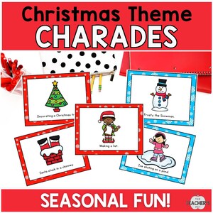 Christmas Charades 36 Christmas and Winter Charades Cards Christmas ...