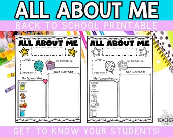 All About Me Worksheet Fill In - Etsy