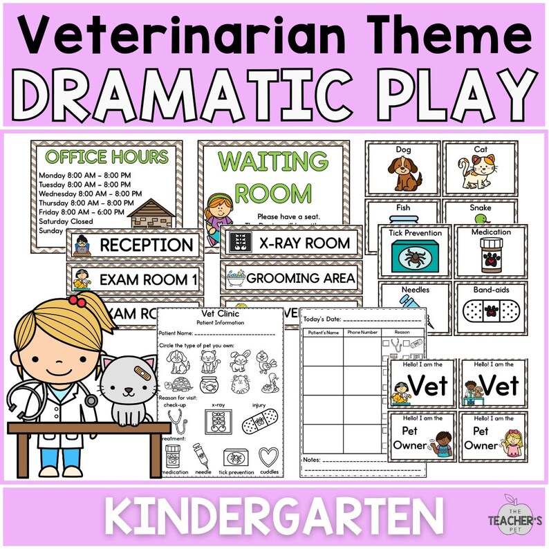 VET CLINIC Dramatic Play Preschool and Kindergarten Veterinarian Office ...