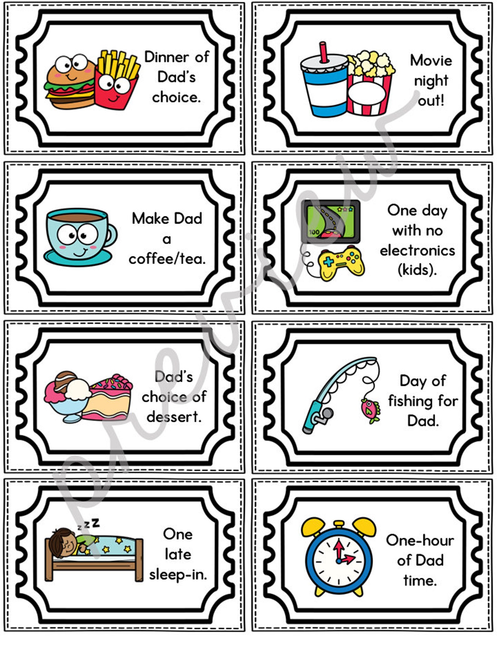 Coupon Book for Dad, Father's Day Gift From Kids, Printable Coupon Book ...